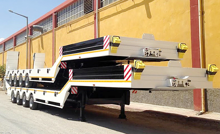 4 Axle Lowbed Semi Trailer Double Tires - Shandong SF Vehicle Co., Ltd